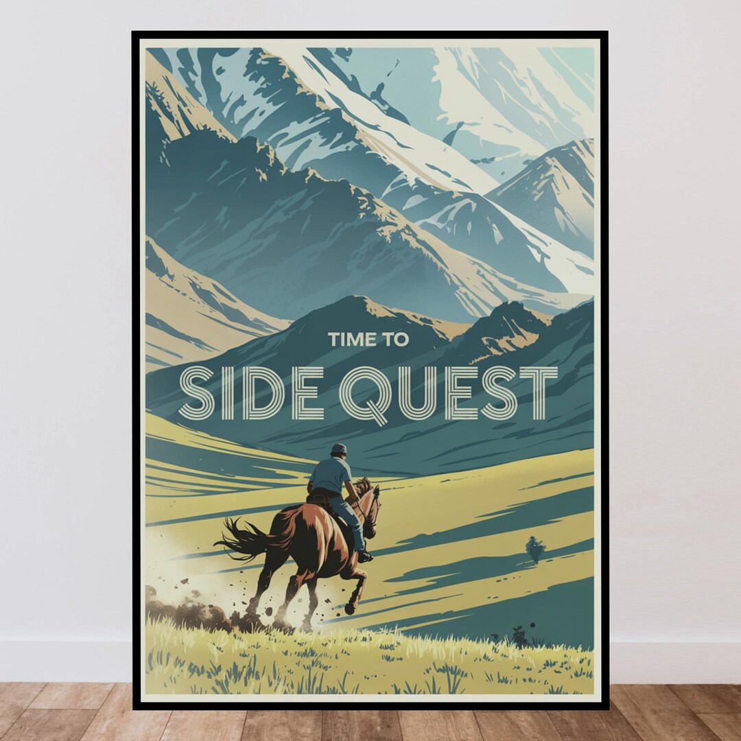 Horseback Riding Poster, Mountain Landscape, Adventure Quote Art Print ...