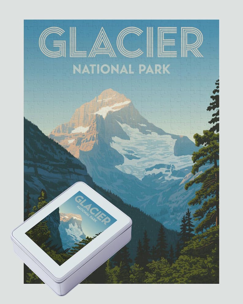 Glacier Puzzle - 500 Pieces, National Park Jigsaw Puzzle, Board Game ...