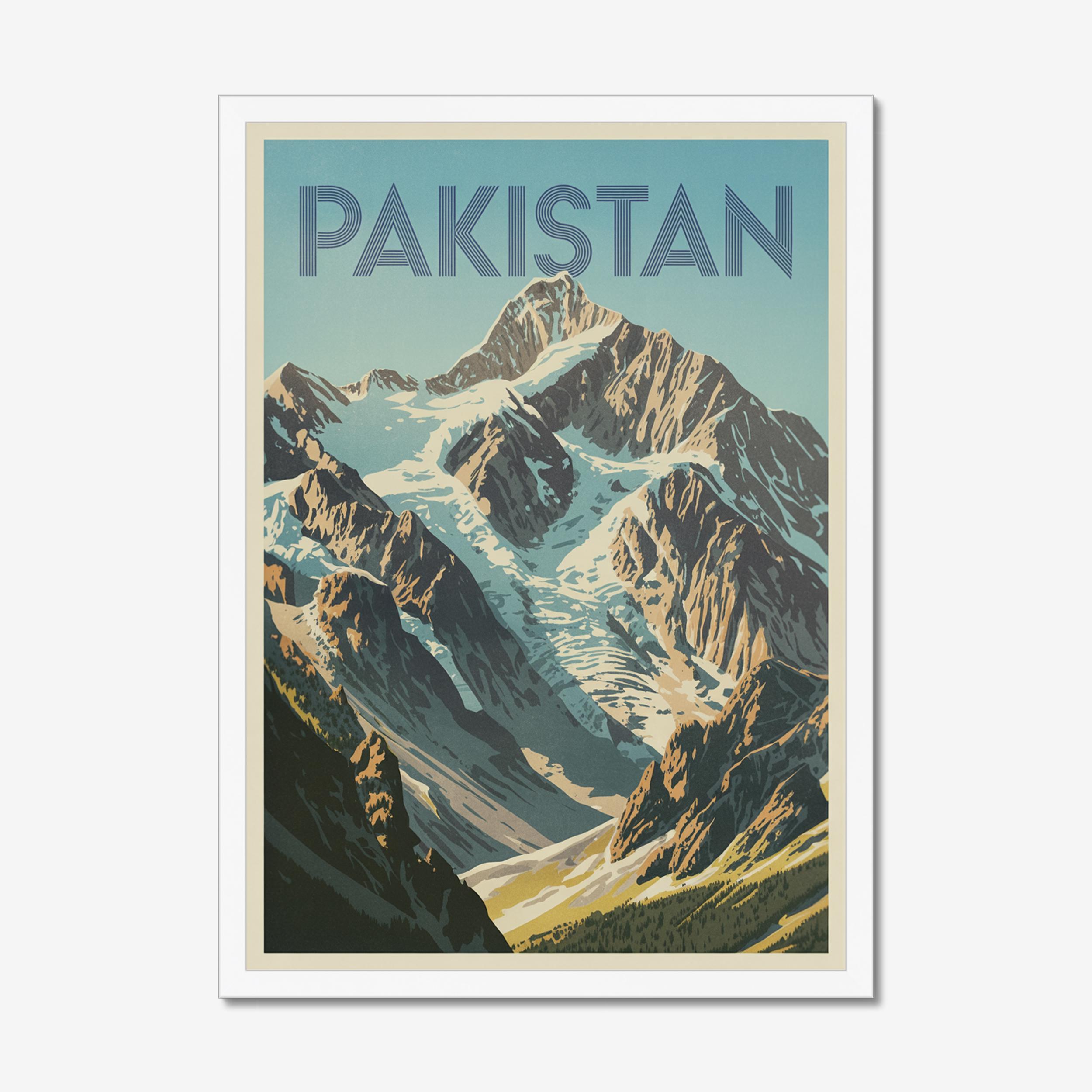 Pakistan Travel Poster, Central Asia Wall Art, Vintage Minimalist ...