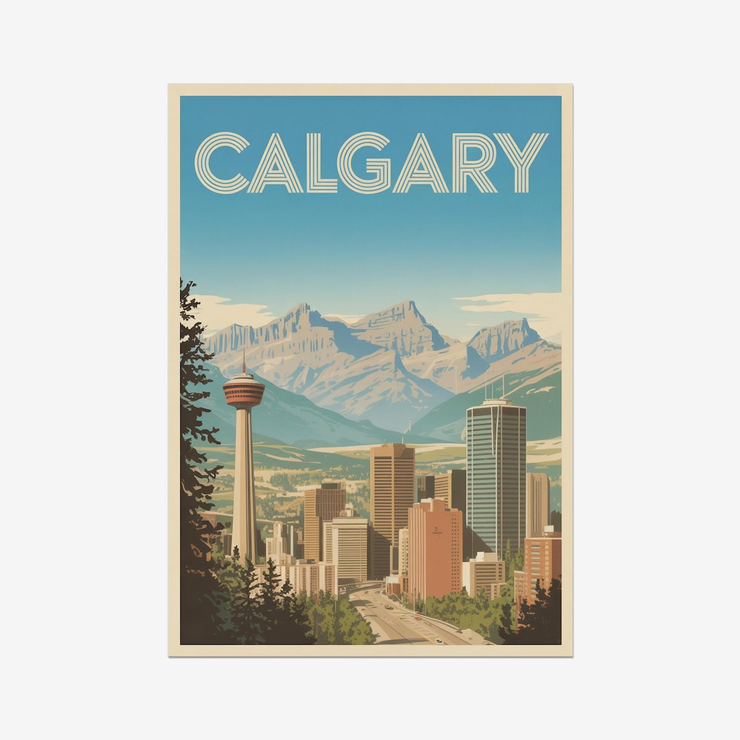 Calgary Vintage Travel Poster, Canada Retro Poster - Etsy