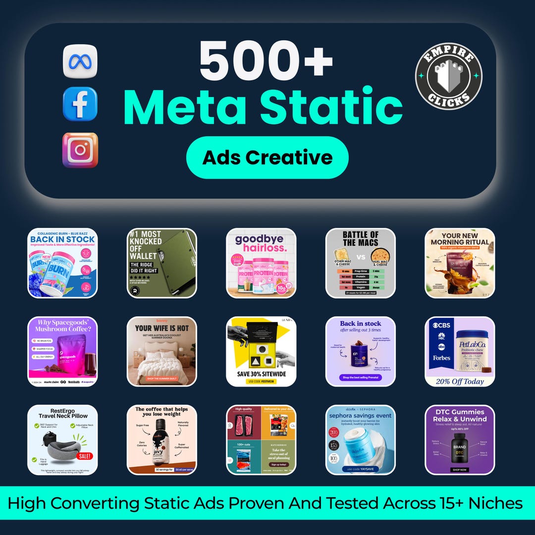 500+ Meta Ad Canva Templates | Facebook and Instagram Ads (PLR and MRR ...