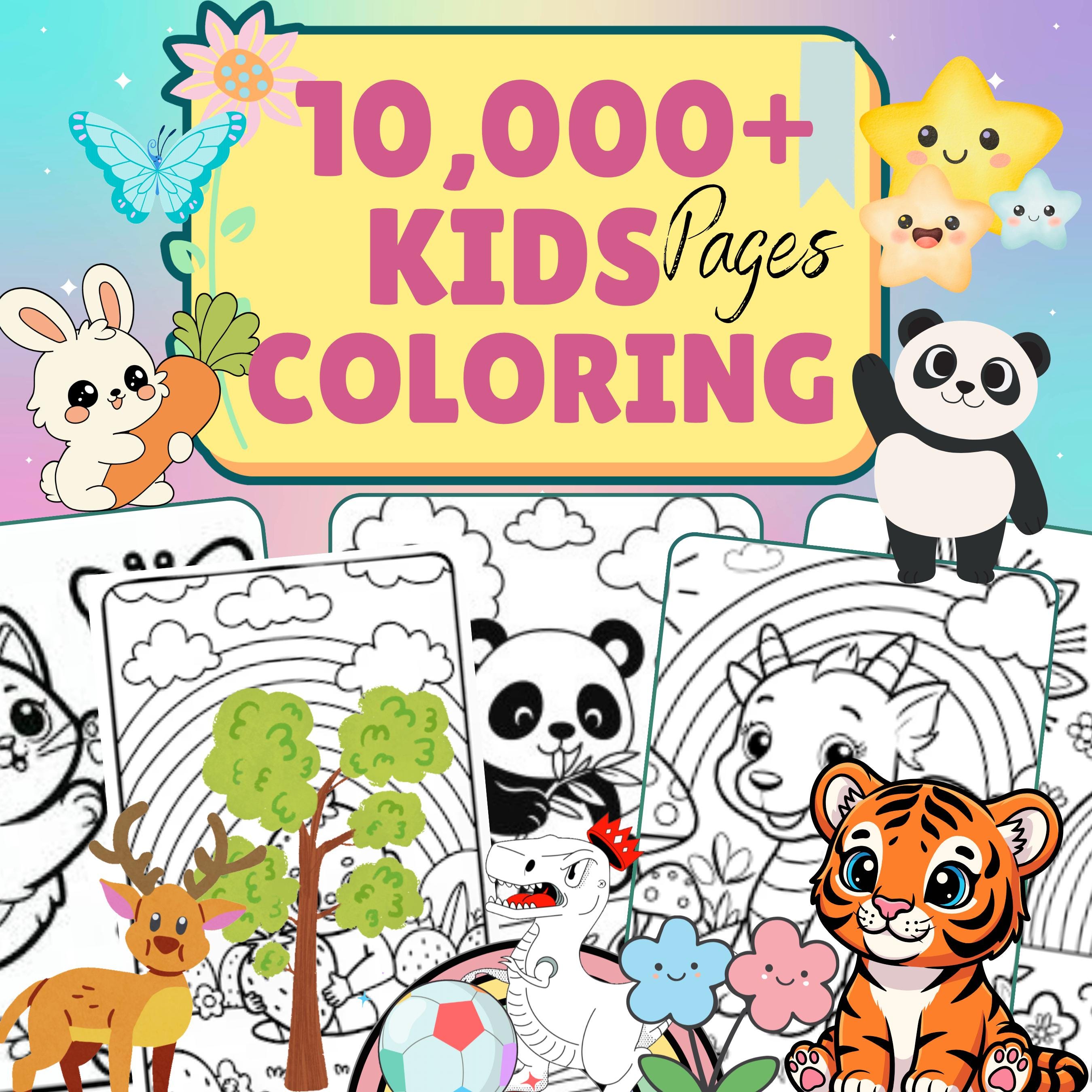 10000+ Coloring Pages Mega Bundle, PLR Printable Coloring Pages, Kids ...