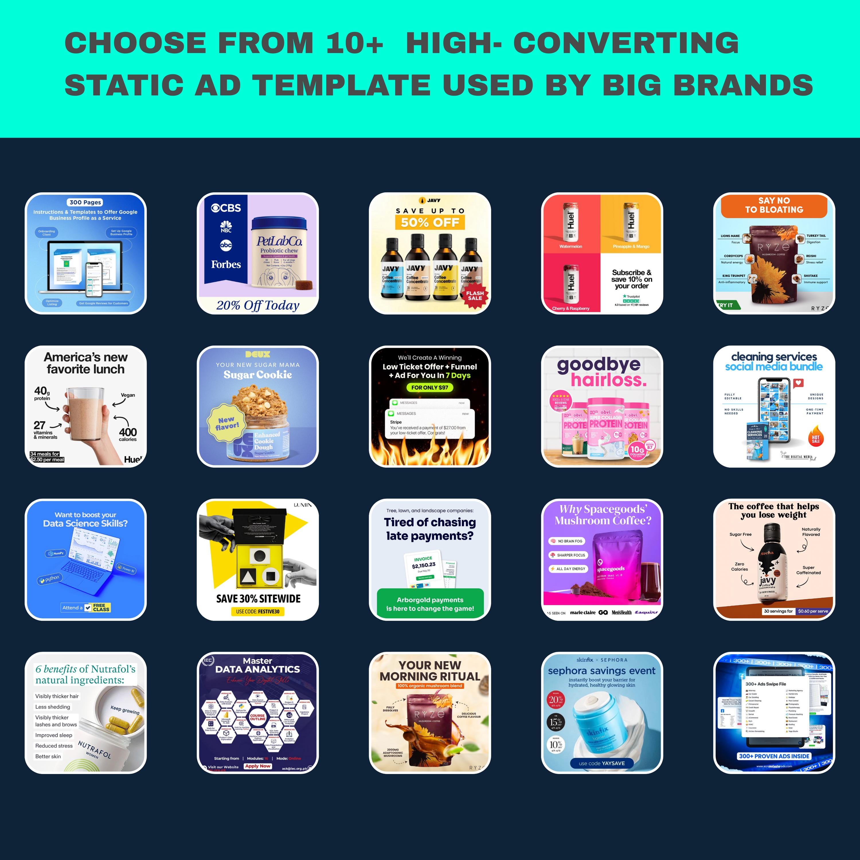 1000 Meta Ad Templates Canva Bundle: Facebook, Instagram, Shopify (PLR ...