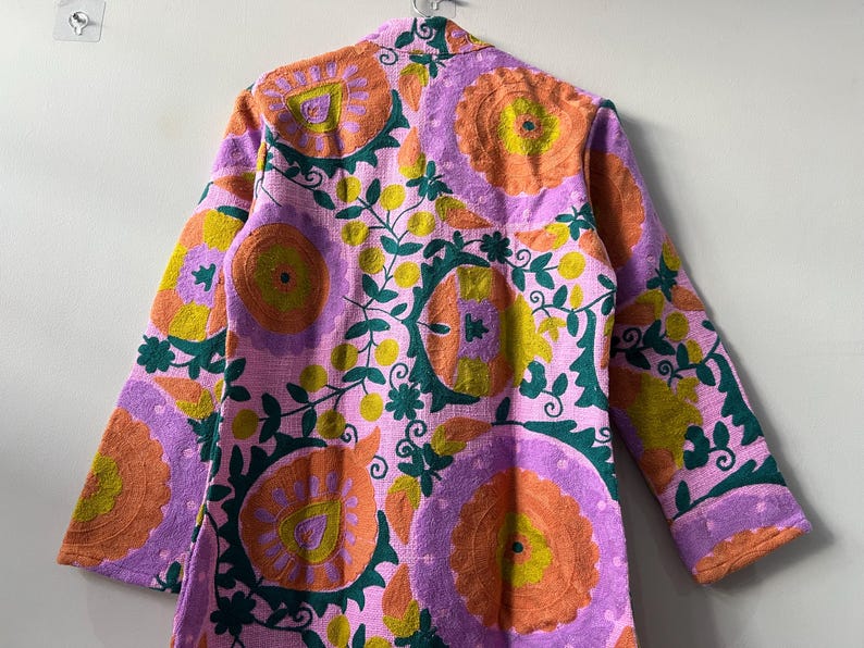 TNT Long Suzani Festive Embroidered Coat | Colorful Floral Outerwear ...
