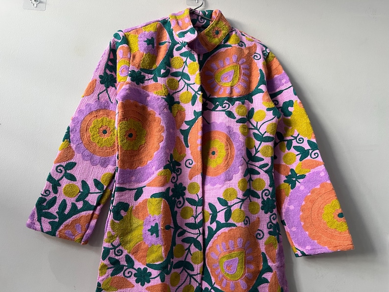 TNT Long Suzani Festive Embroidered Coat | Colorful Floral Outerwear ...