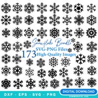 Snowflake SVG Bundle, Snowflakes SVG PNG, Winter Cut Files, Christmas ...