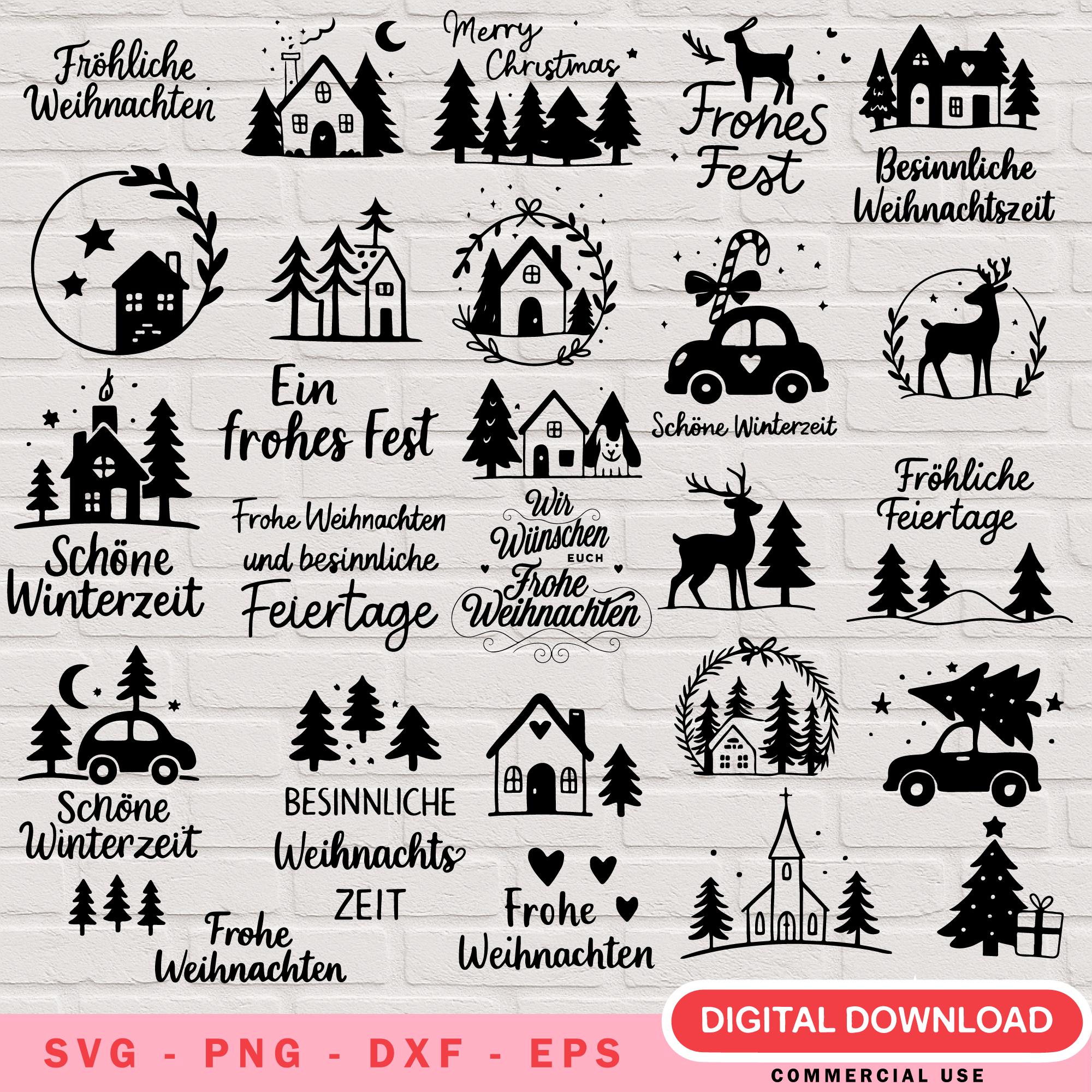 German Christmas SVG Bundle: German "weihnachten" Designs (digital ...