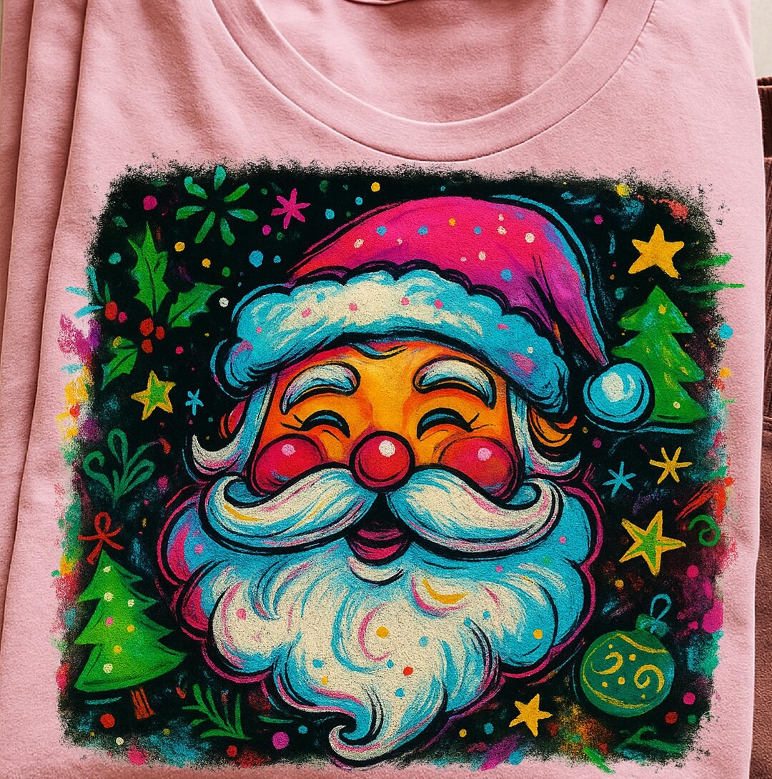 Glitter Santa PNG: Coquette Christmas Brushstroke Design (digital ...