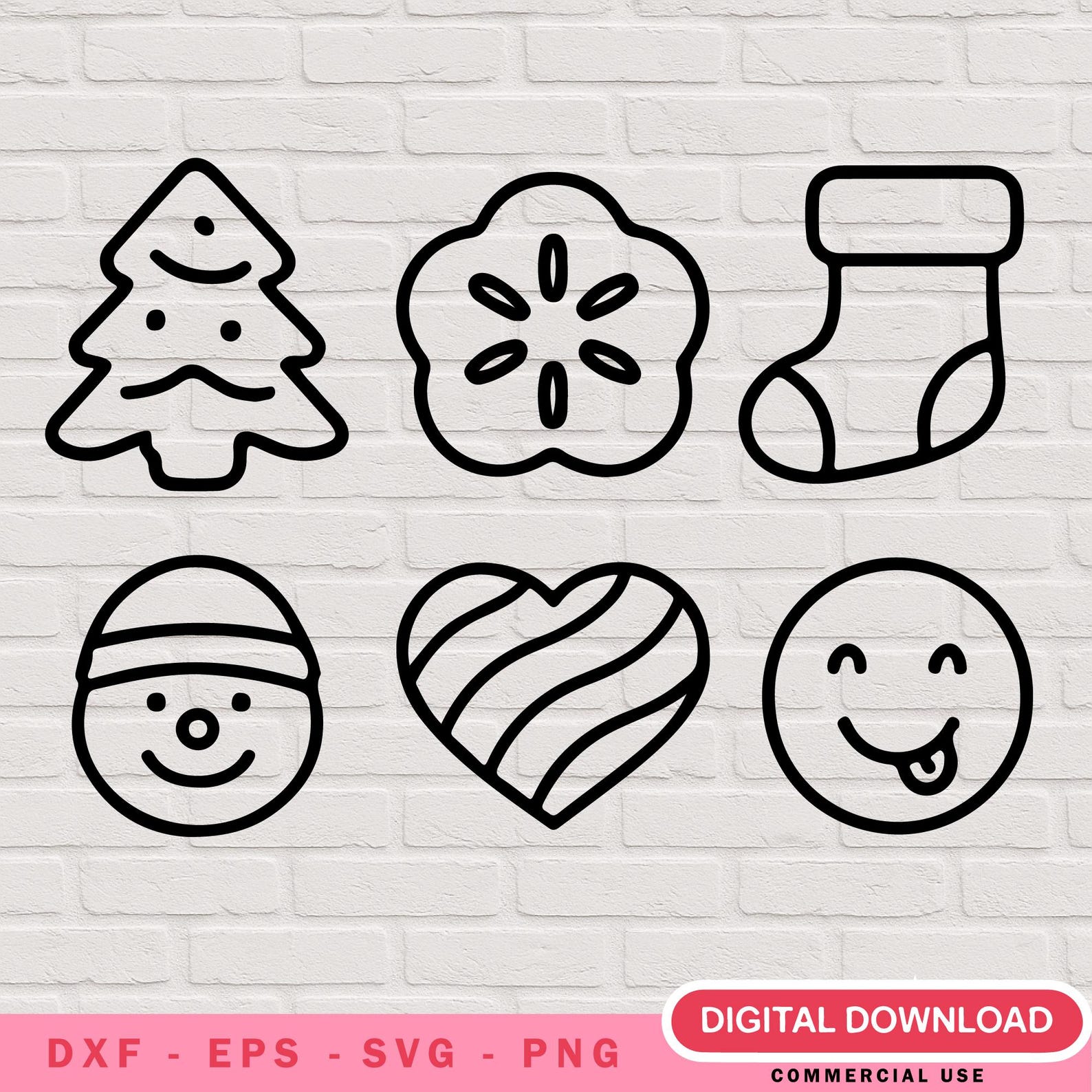 Christmas Cookie SVG Bundle: Holiday Baking Graphics (digital Download ...