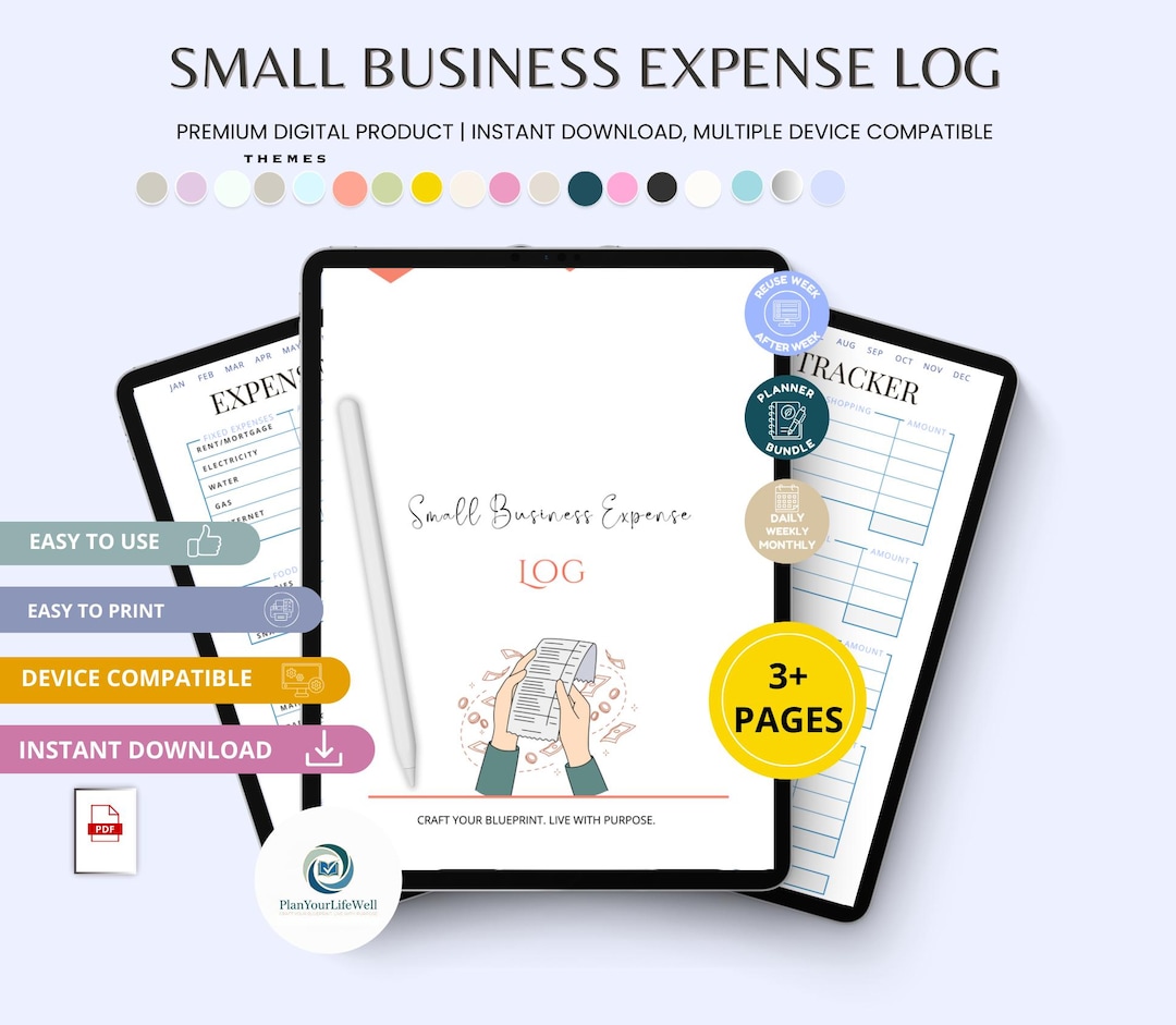 Small Business Expense Log | Editable Canva Template | Printable ...