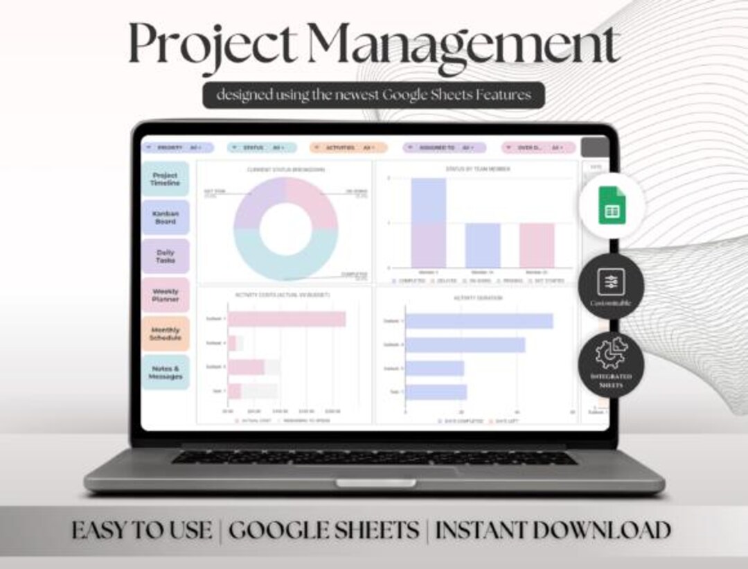 Project Management Tools Spreadsheet: Google Sheets Project Tracker ...