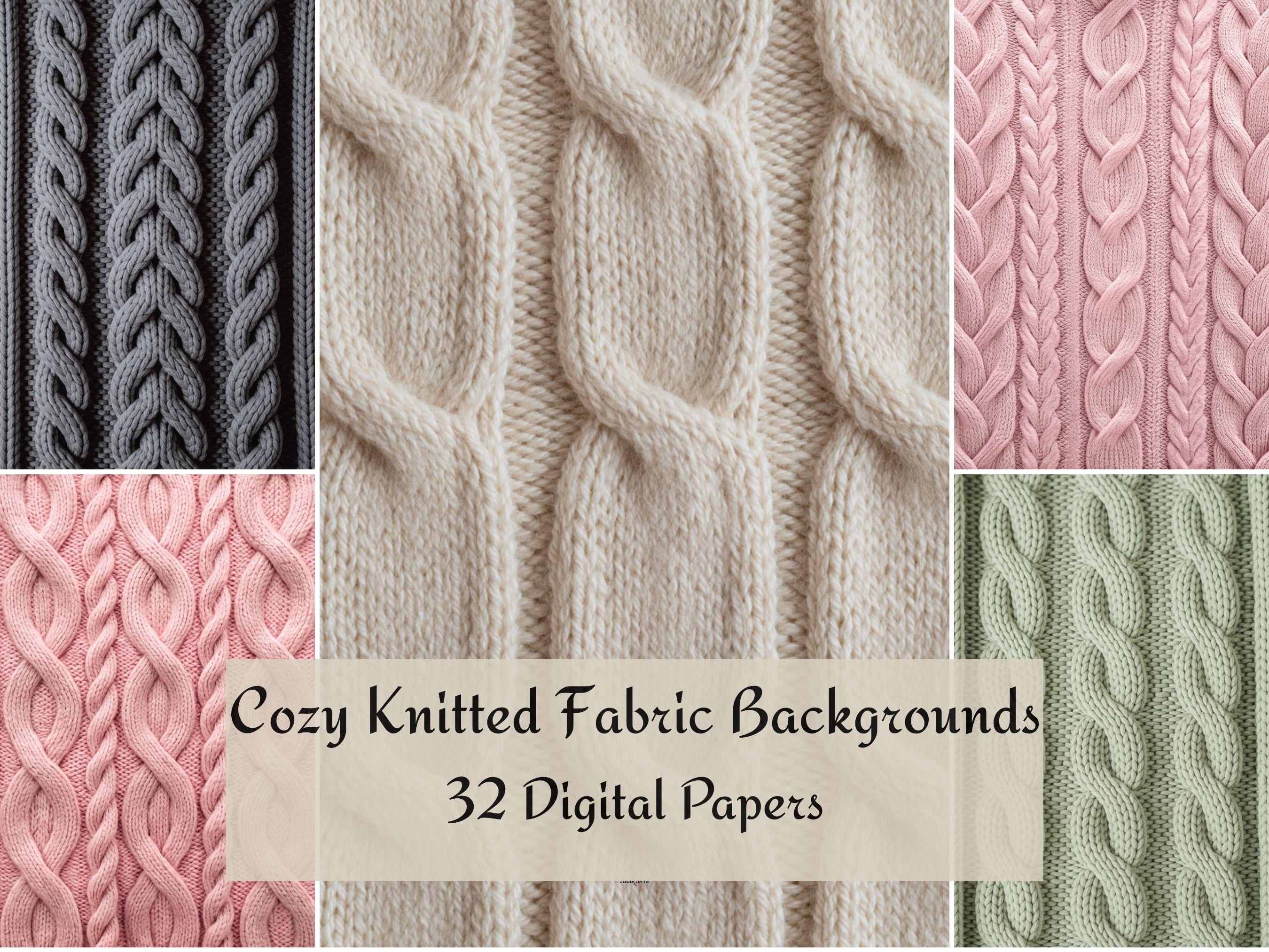 Cozy Knitted Fabric Backgrounds 32 Printable A4 Pages of Wool Cable ...