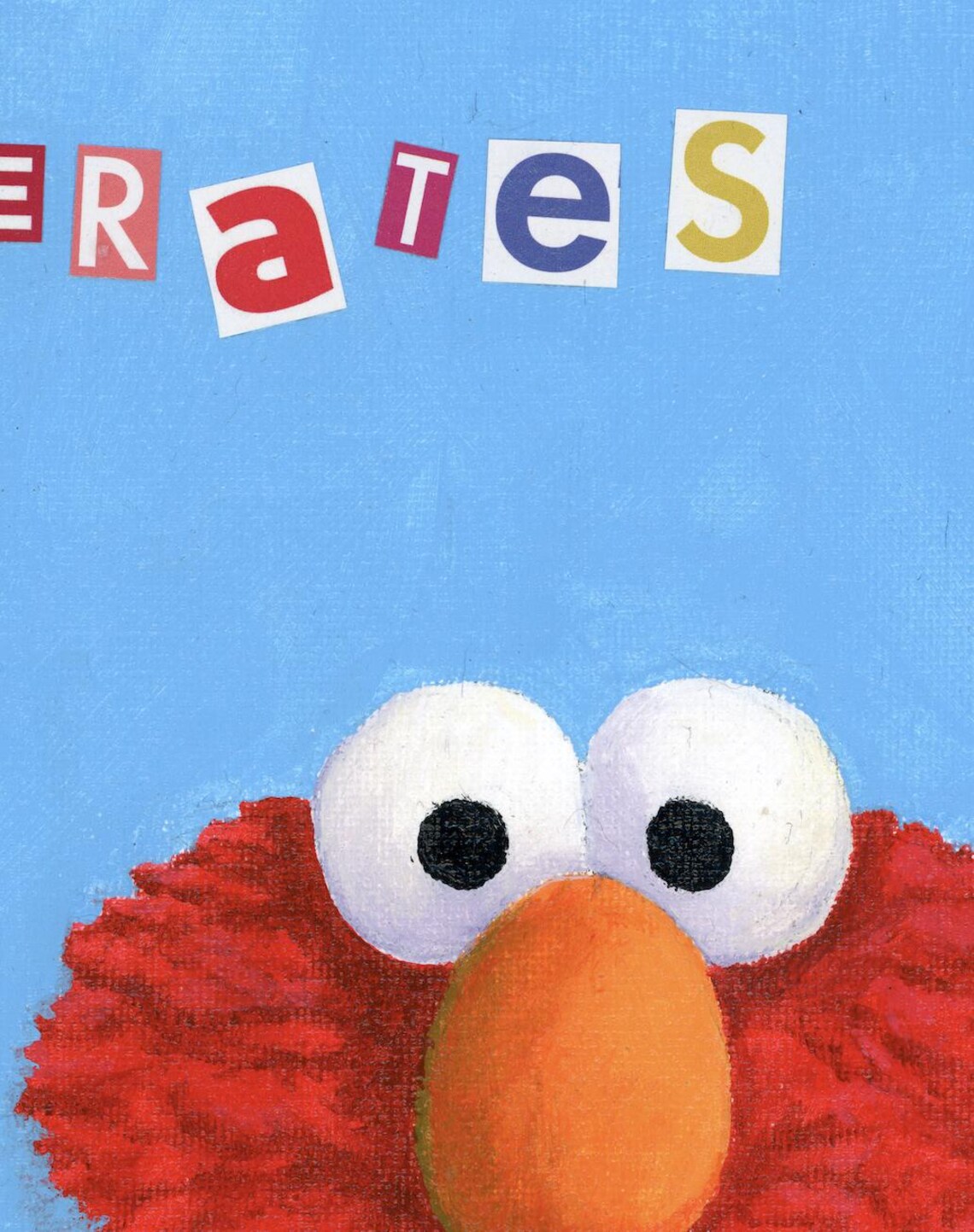Muppet/sesame Street Cheeky Elmo Blue Print | "elmo Tolerates You" - Etsy