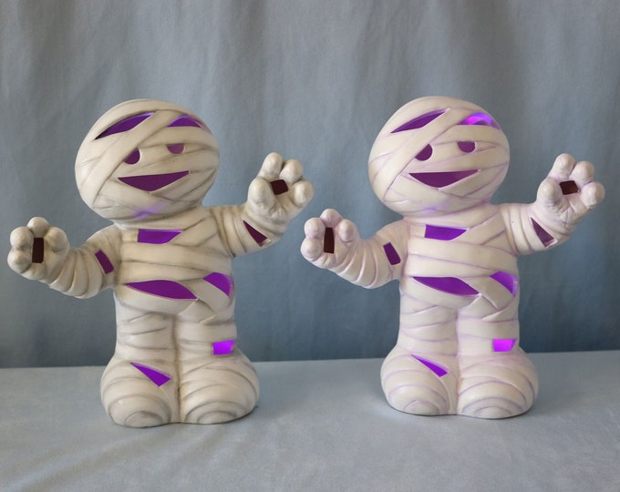 Ceramic Mummy Light, Hand Painted Mummy, Halloween Mummy Decoration ...