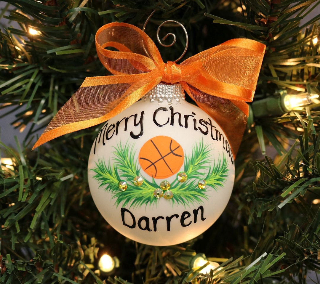 Hand Painted Personalized Basketball Ornament: Sports Fan Gift - Etsy