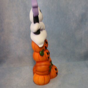 Halloween Ghost Ceramic, Pumpkin Stack Ghost Decoration, Ghost Holding ...