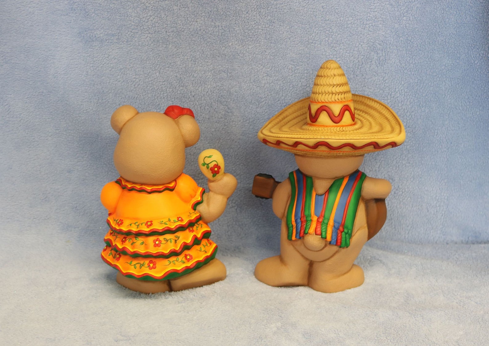 Hispanic Bear Set Ceramic Bear Set Hand-painted Mexican | Etsy