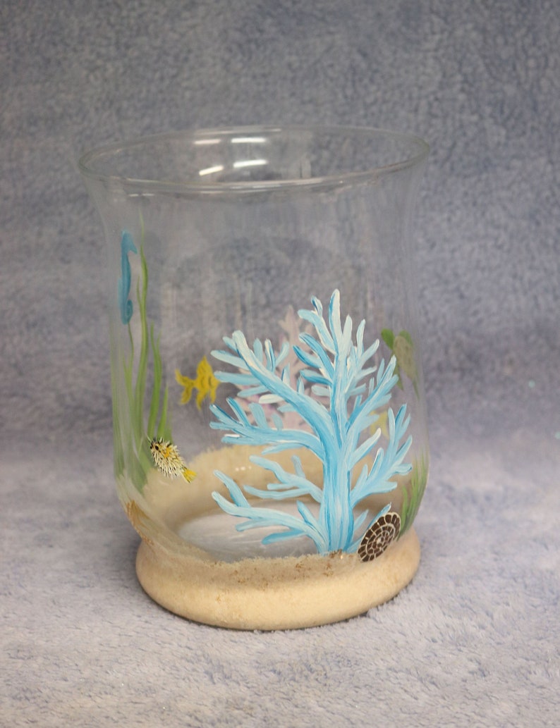 Sea Life Glass Candleholder Under the Sea Candleholder Ocean - Etsy