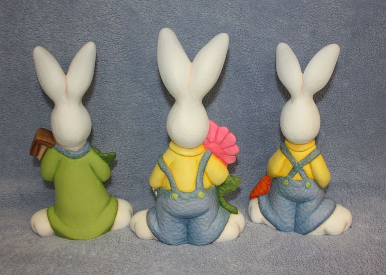 Ceramic Bunny Set Gardening Rabbit Set Bunny Spring Decor | Etsy