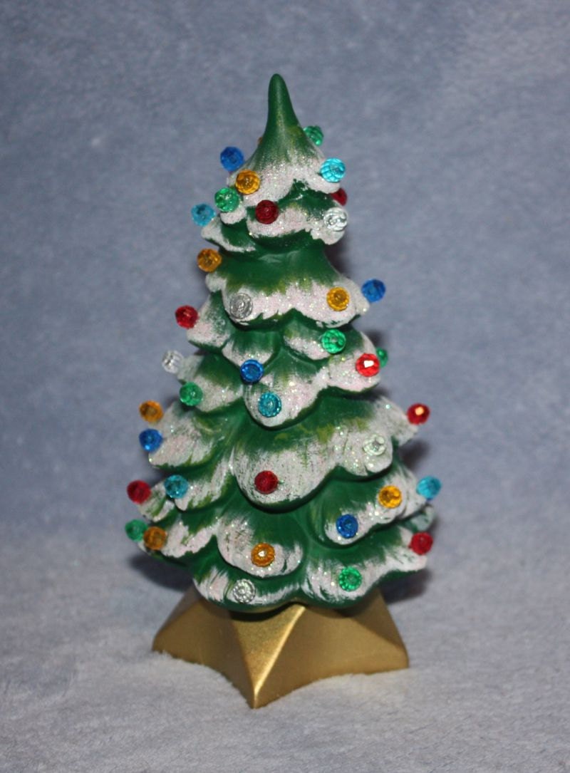 Small Ceramic Lighted Tree With Multi Colored Bulbs; Vintage Ceramic ...