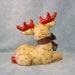 Ceramic Christmas Reindeer, Hand Painted Laying Reindeer, Kimple Softy ...