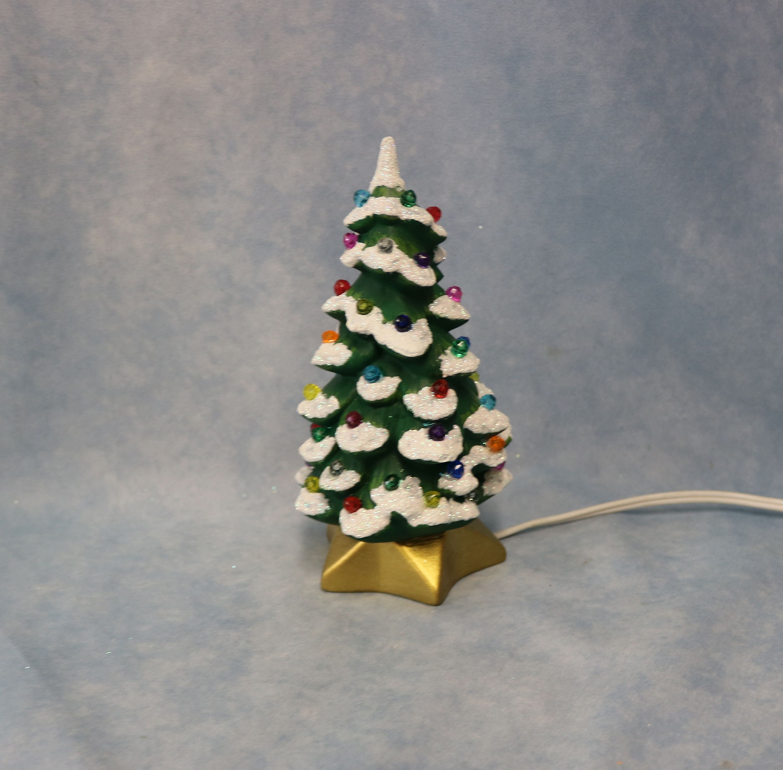 Small Ceramic Lighted Tree With Multi Colored Bulbs; Vintage Ceramic ...