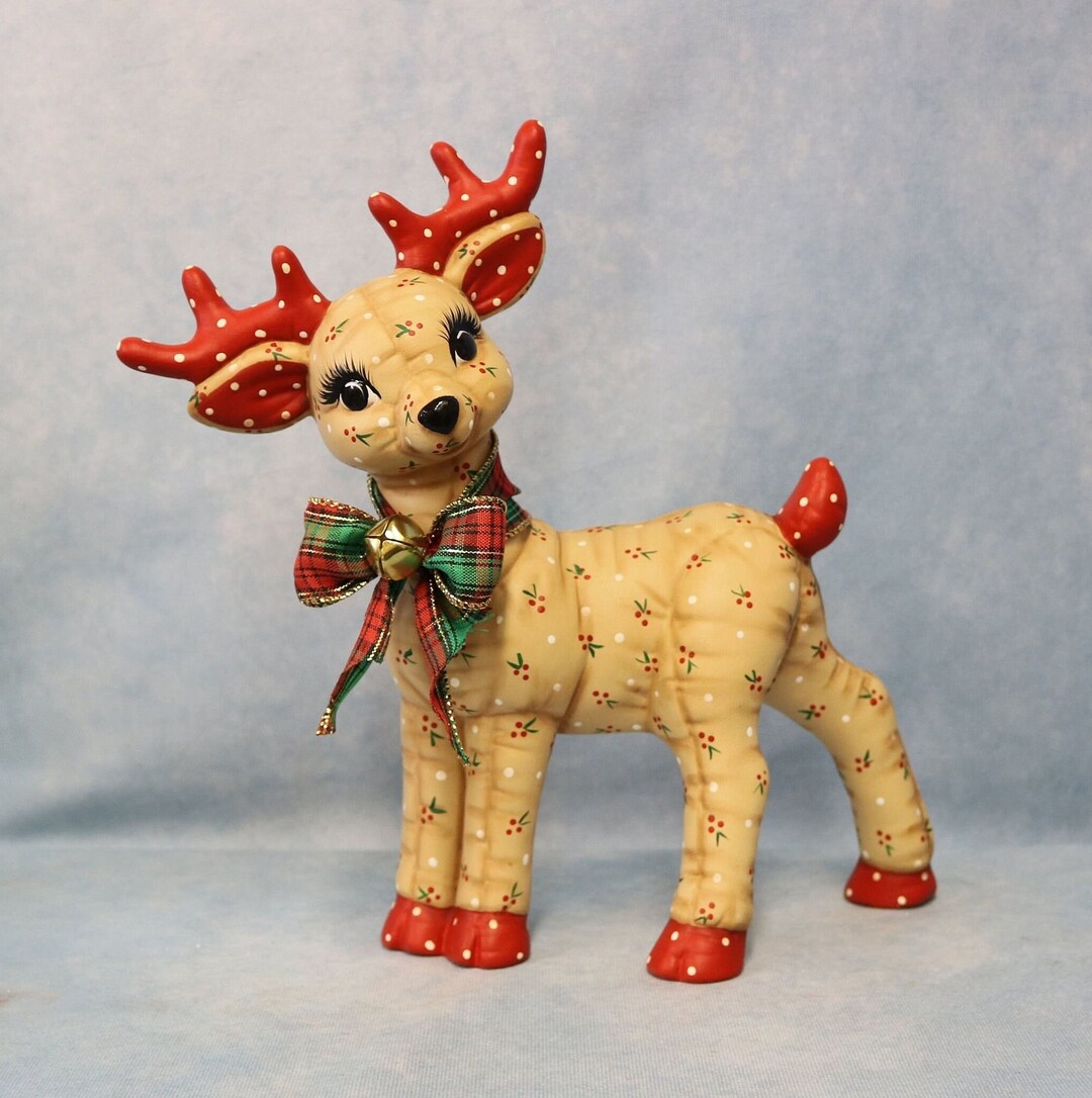 Ceramic Reindeer Hand-painted Softy Deer Stuffed Reindeer - Etsy