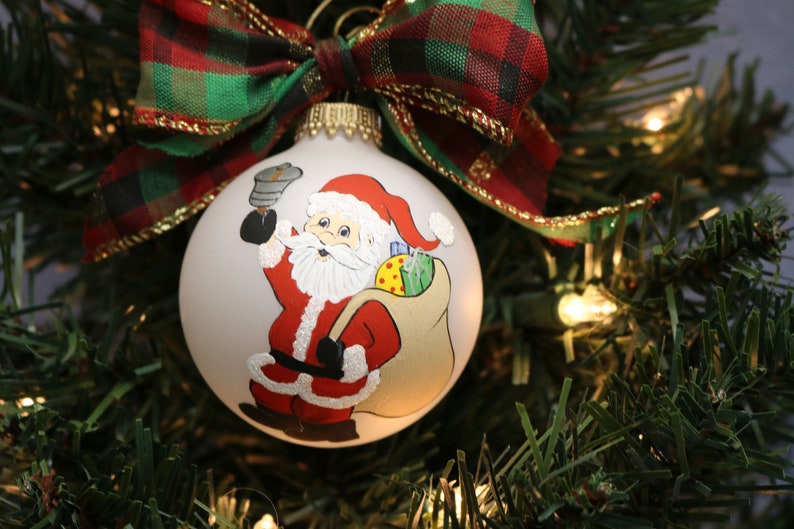 Santa Ornament Hand Painted Santa Claus Personalized - Etsy