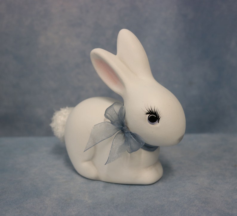 White Rabbit Ceramic Little Ceramic Bunny Hand Painted - Etsy