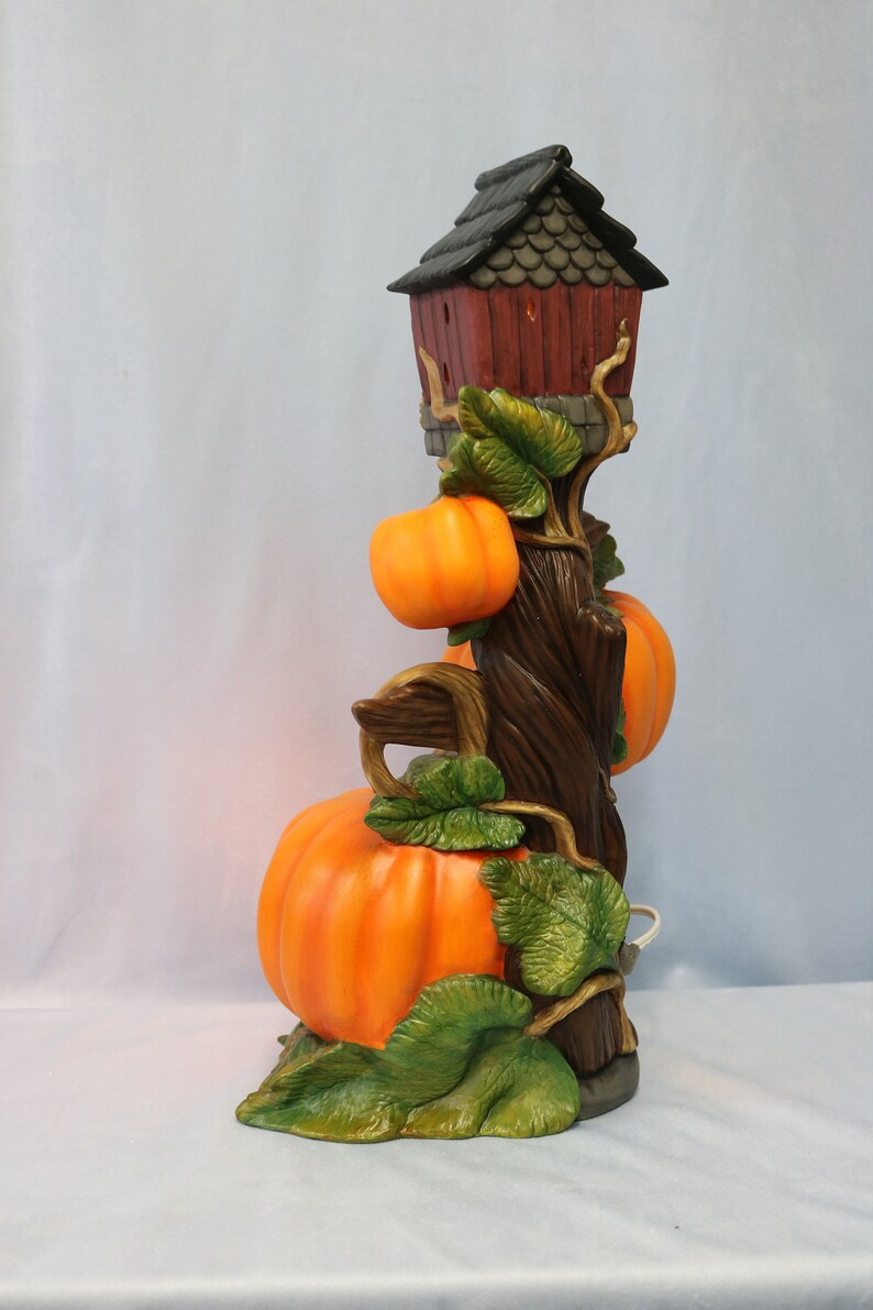 Hand-painted Lighted Ceramic Jack O' Lantern Tree House - Halloween ...