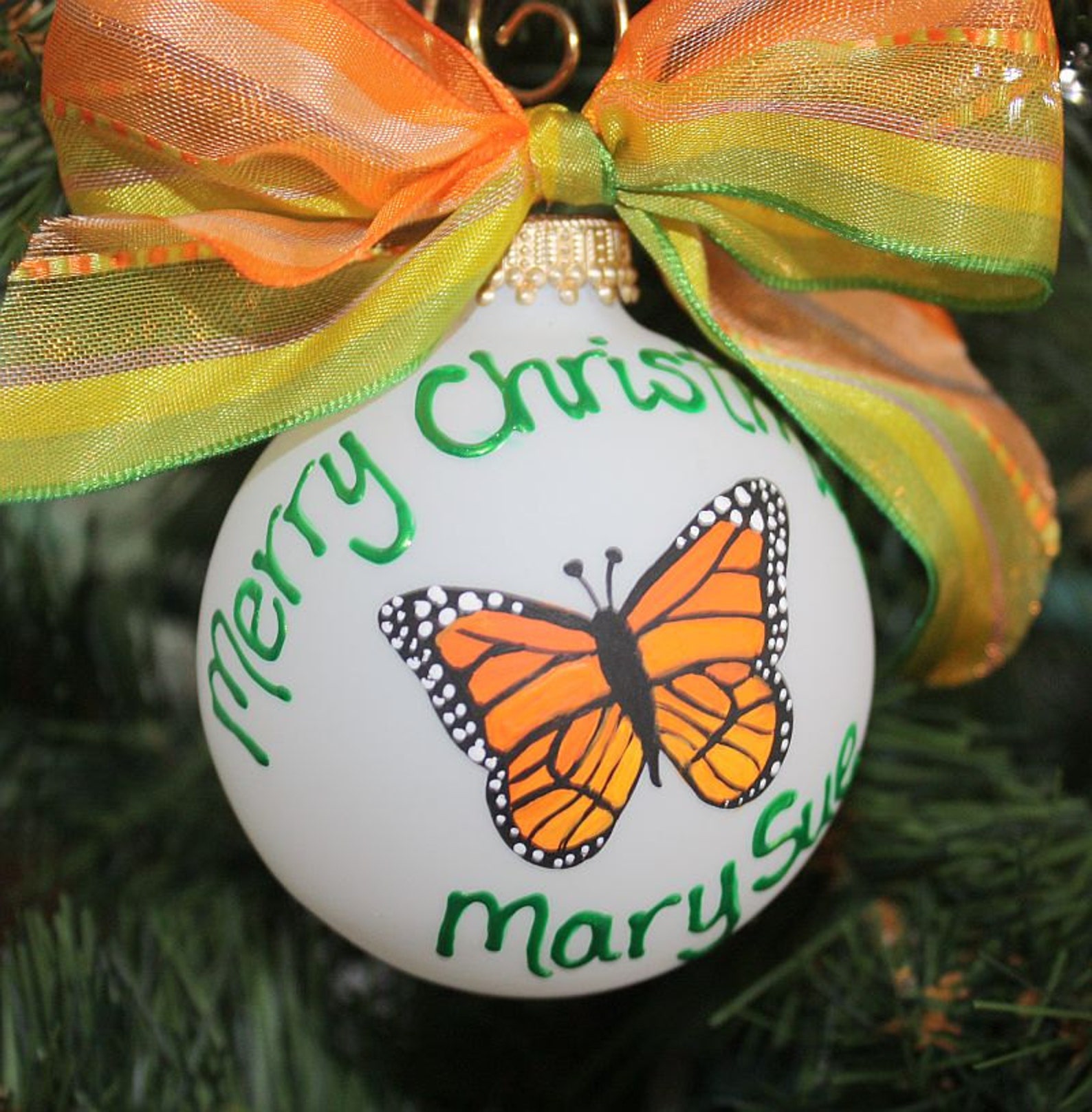 Monarch Butterfly Ornament Personalized ornament Hand | Etsy