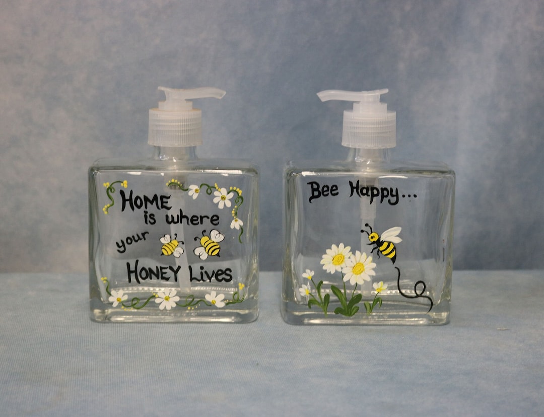 Bumble Bee and Daisy Soap Dispenser, Hand Painted Honey Bee Soap ...