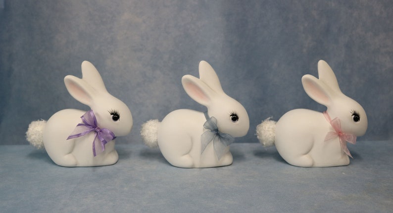 White Rabbit Ceramic Little Ceramic Bunny Hand Painted - Etsy