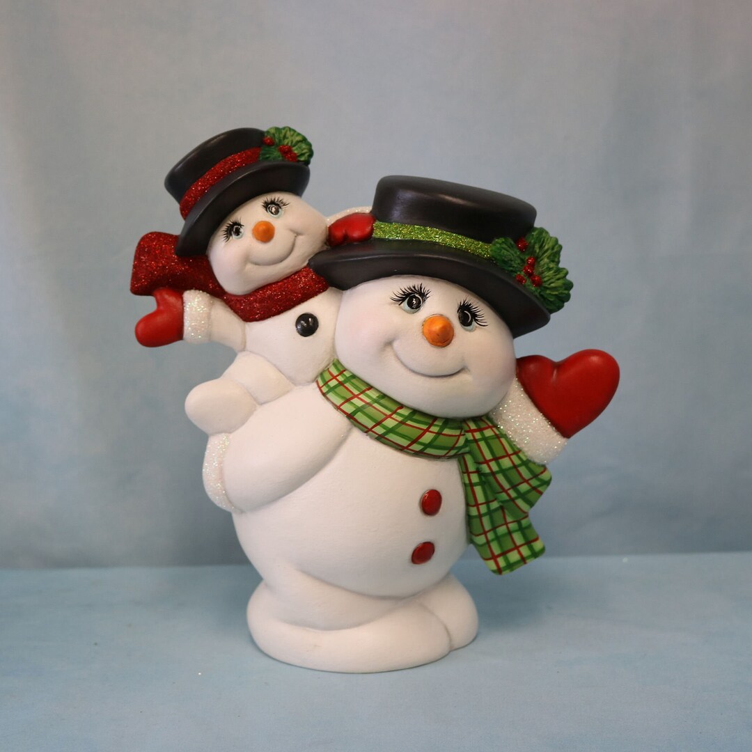 Ceramic Snowman Buddies, Decorative Snowman, Holiday Snowman, Baby ...