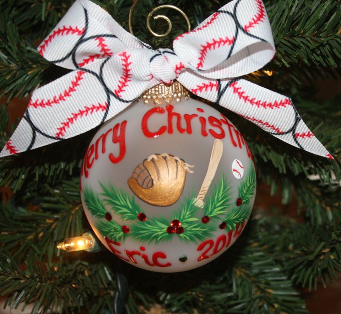 Personalized Baseball Ornament baseball custom ornament made | Etsy