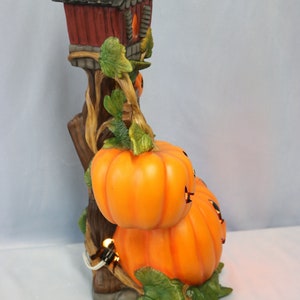Hand-painted Lighted Ceramic Jack O' Lantern Tree House - Halloween ...