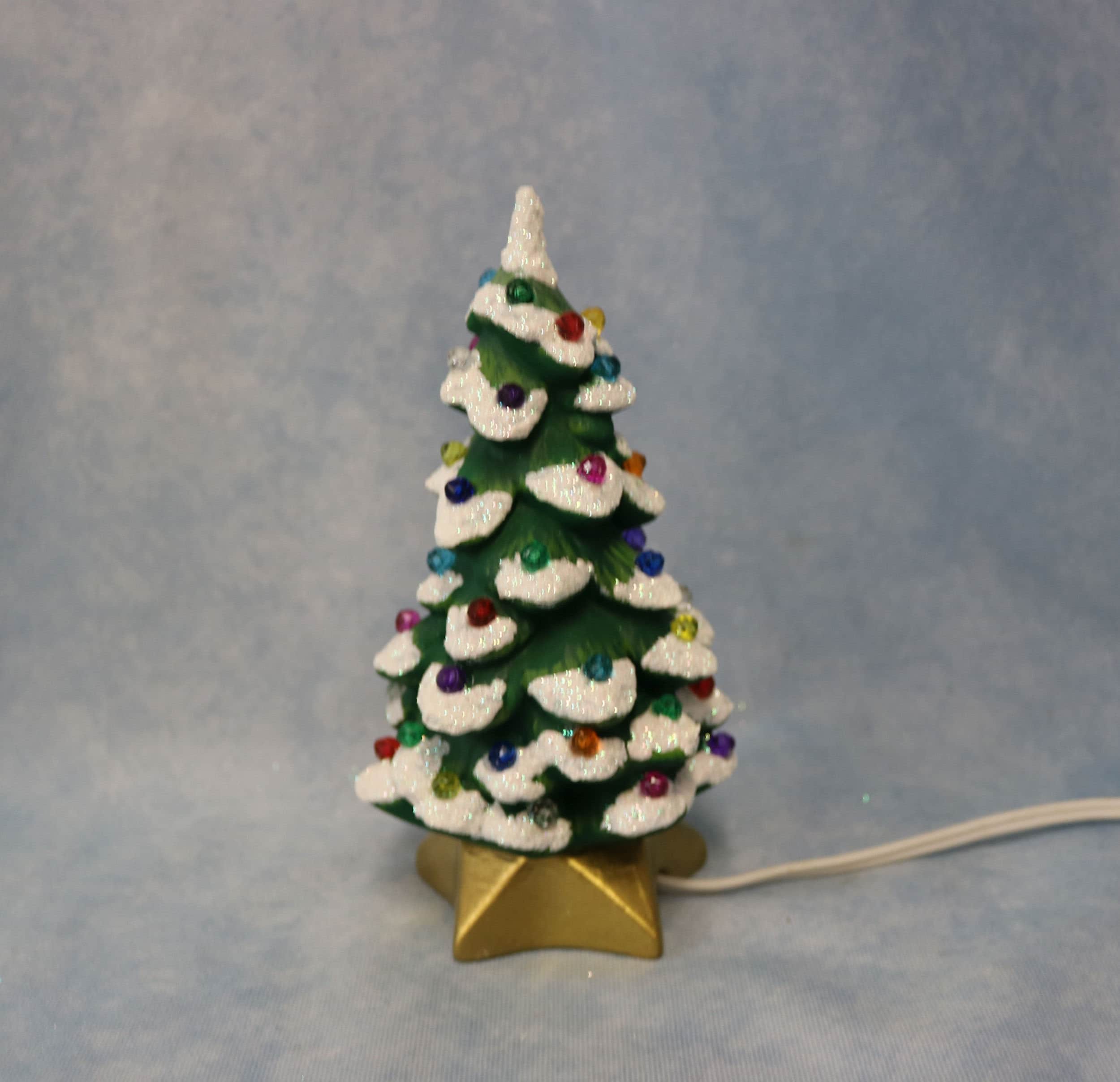 Small Ceramic Lighted Tree With Multi Colored Bulbs; Vintage Ceramic ...