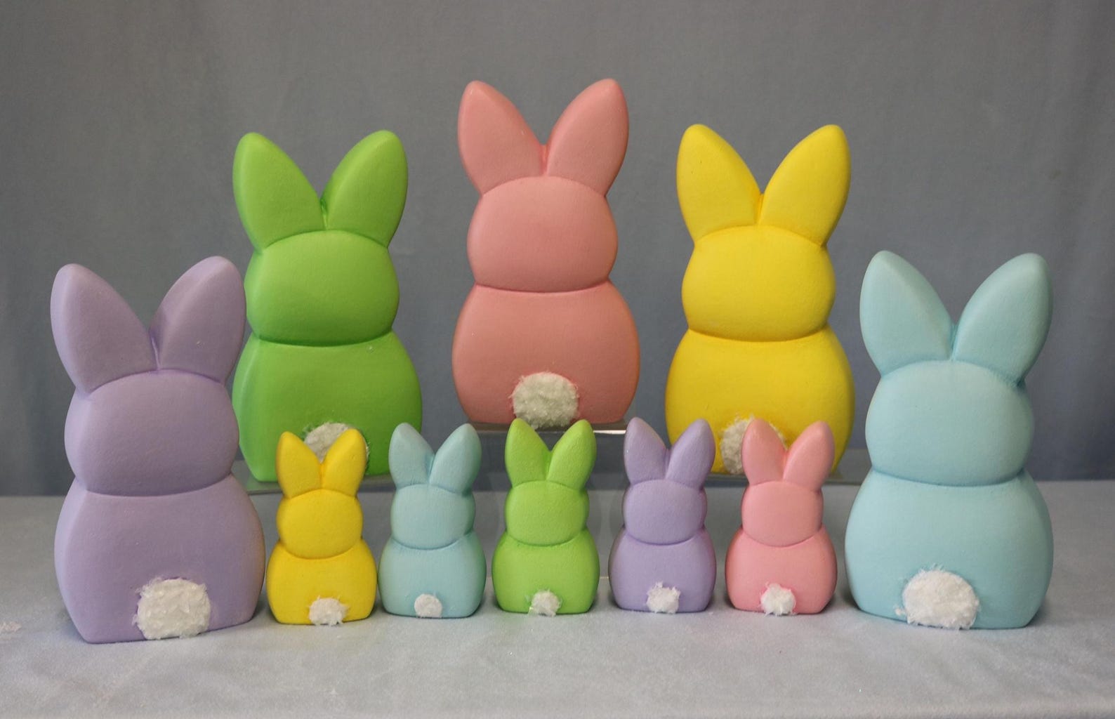 Hand-painted Ceramic Peep Bunnies: Easter Decor - Etsy