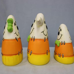 Hand-painted Ceramic Candy Corn With Faces: Halloween Decor - Etsy