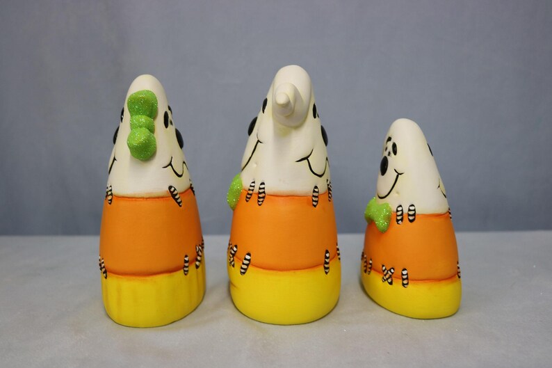 Hand-painted Ceramic Candy Corn With Faces: Halloween Decor - Etsy