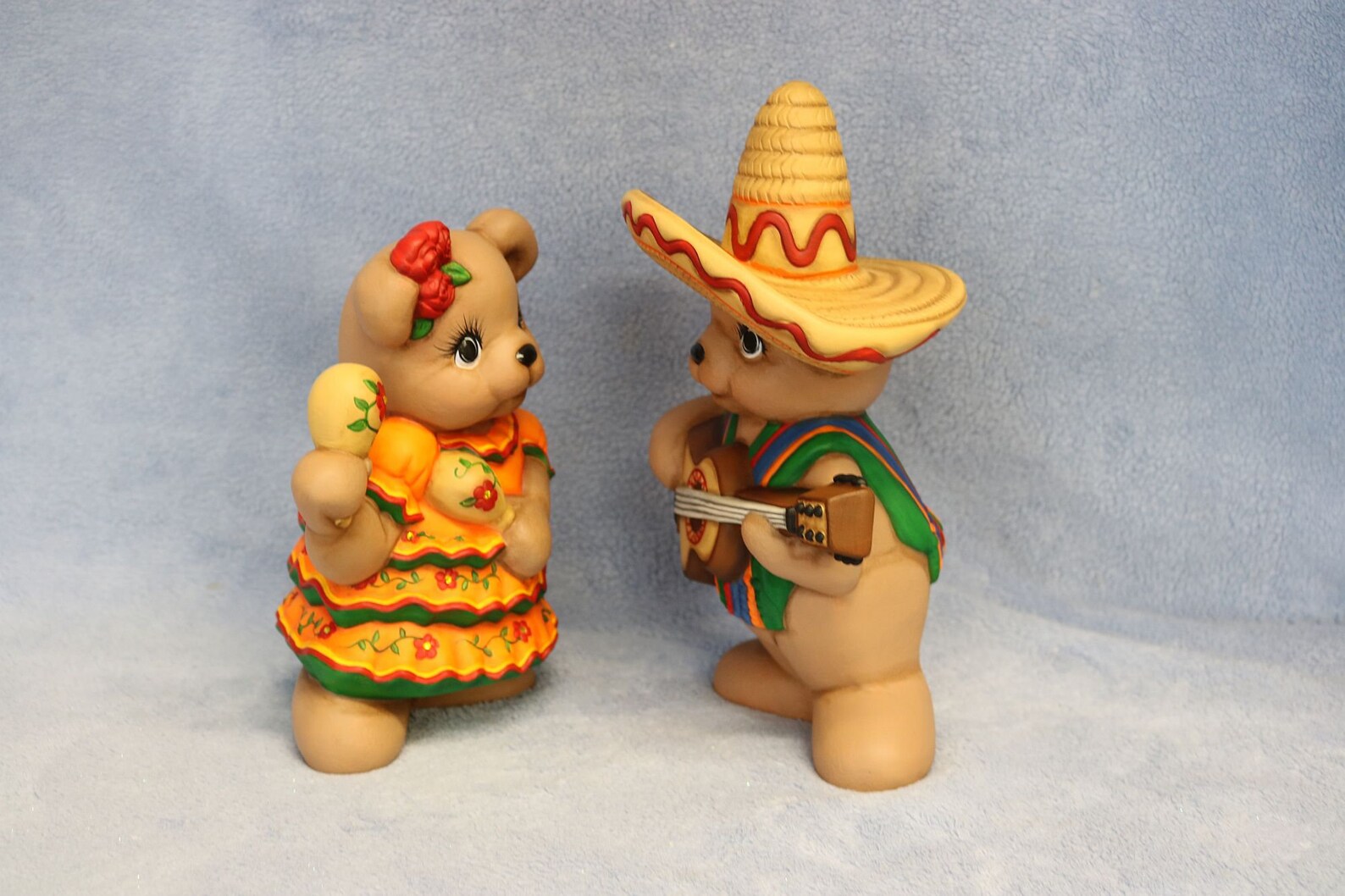 Hispanic Bear Set Ceramic Bear Set Hand-painted Mexican | Etsy