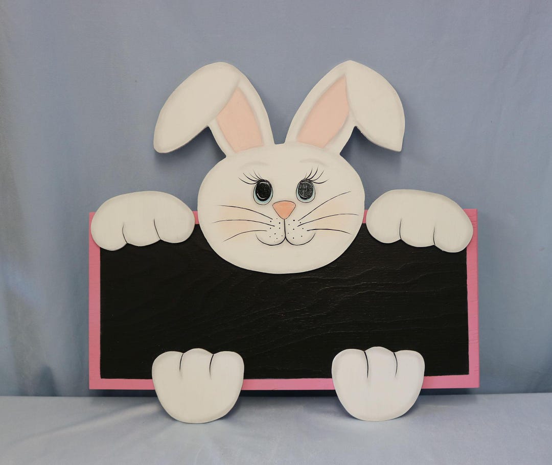 Chalkboard Bunny Sign, Rabbit Chalkboard Sign, Easter Decoration ...