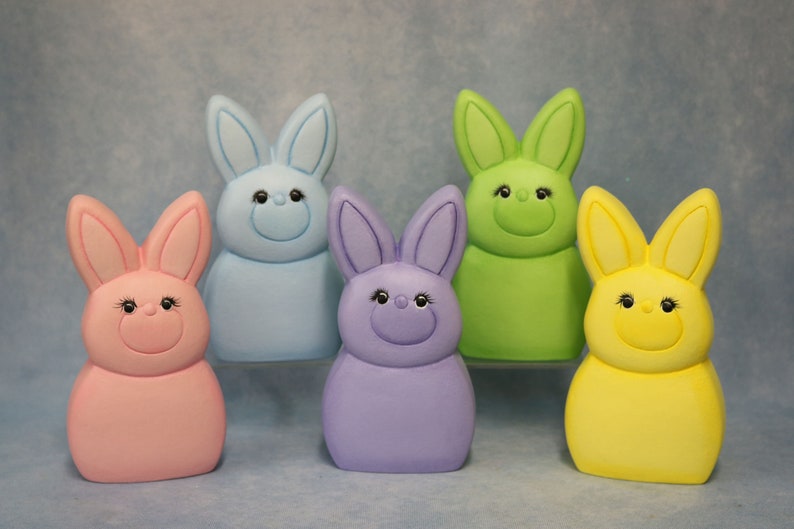 Hand-painted Ceramic Peep Bunnies: Easter Decor - Etsy