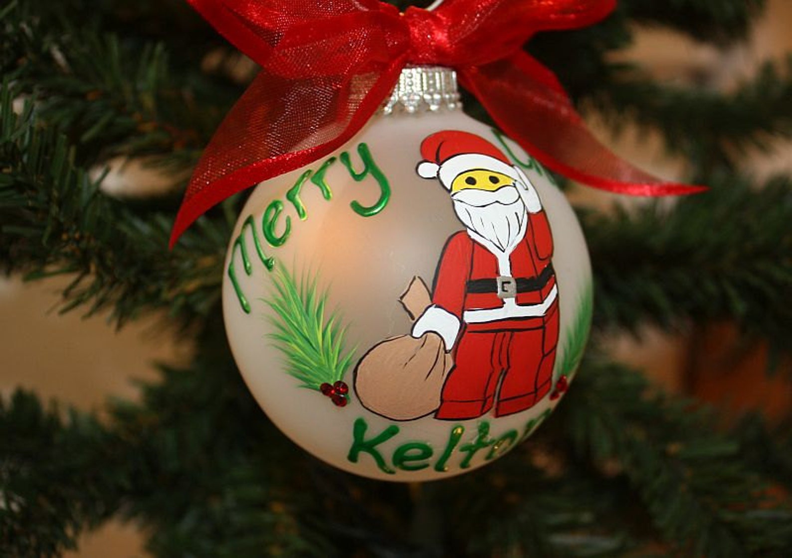 Lego Santa Ornament Personalized Logo Ornament Custom Lego - Etsy