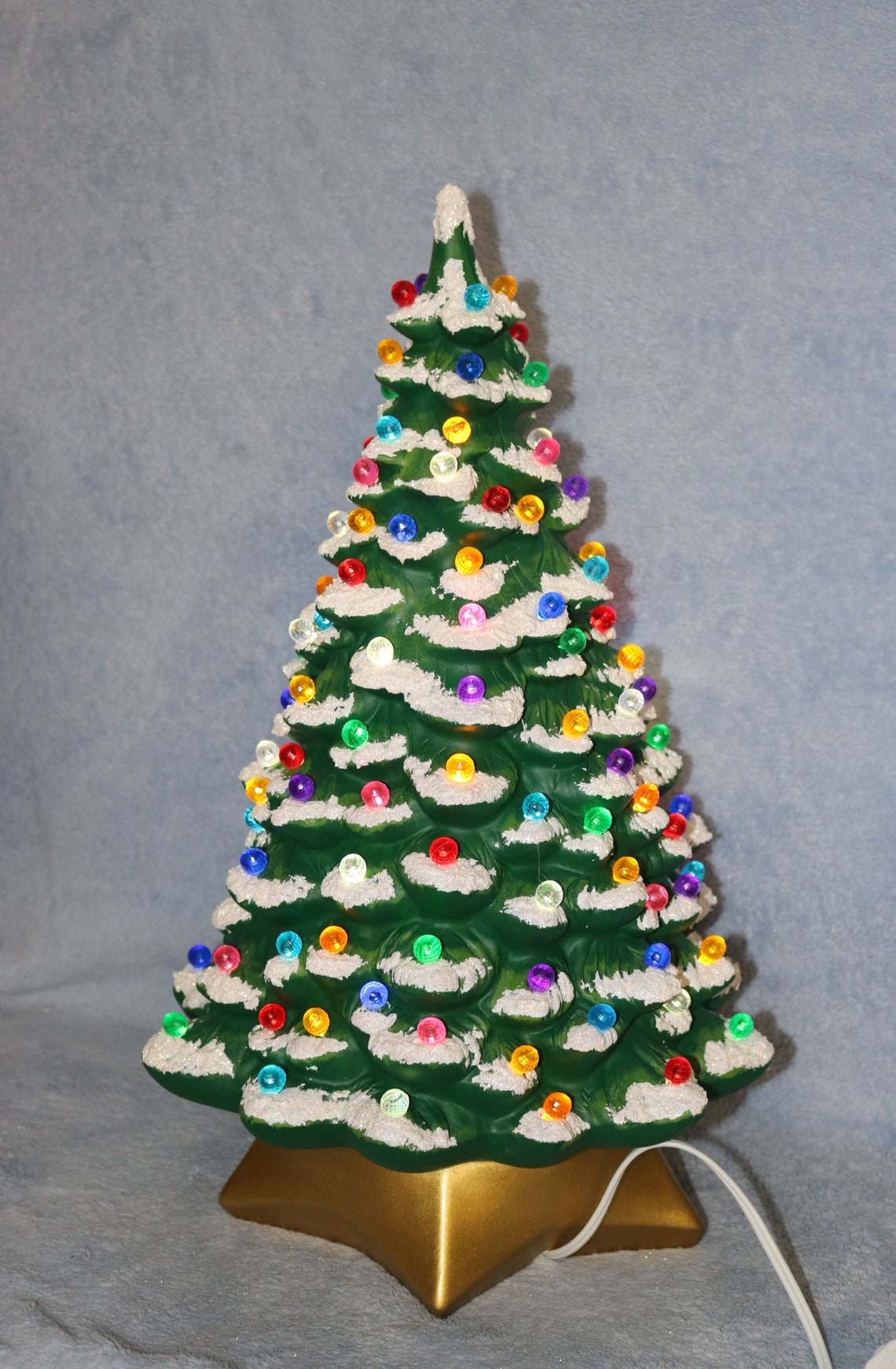 Lighted Christmas Tree Ceramic Lighted Tree Tree With Multi - Etsy