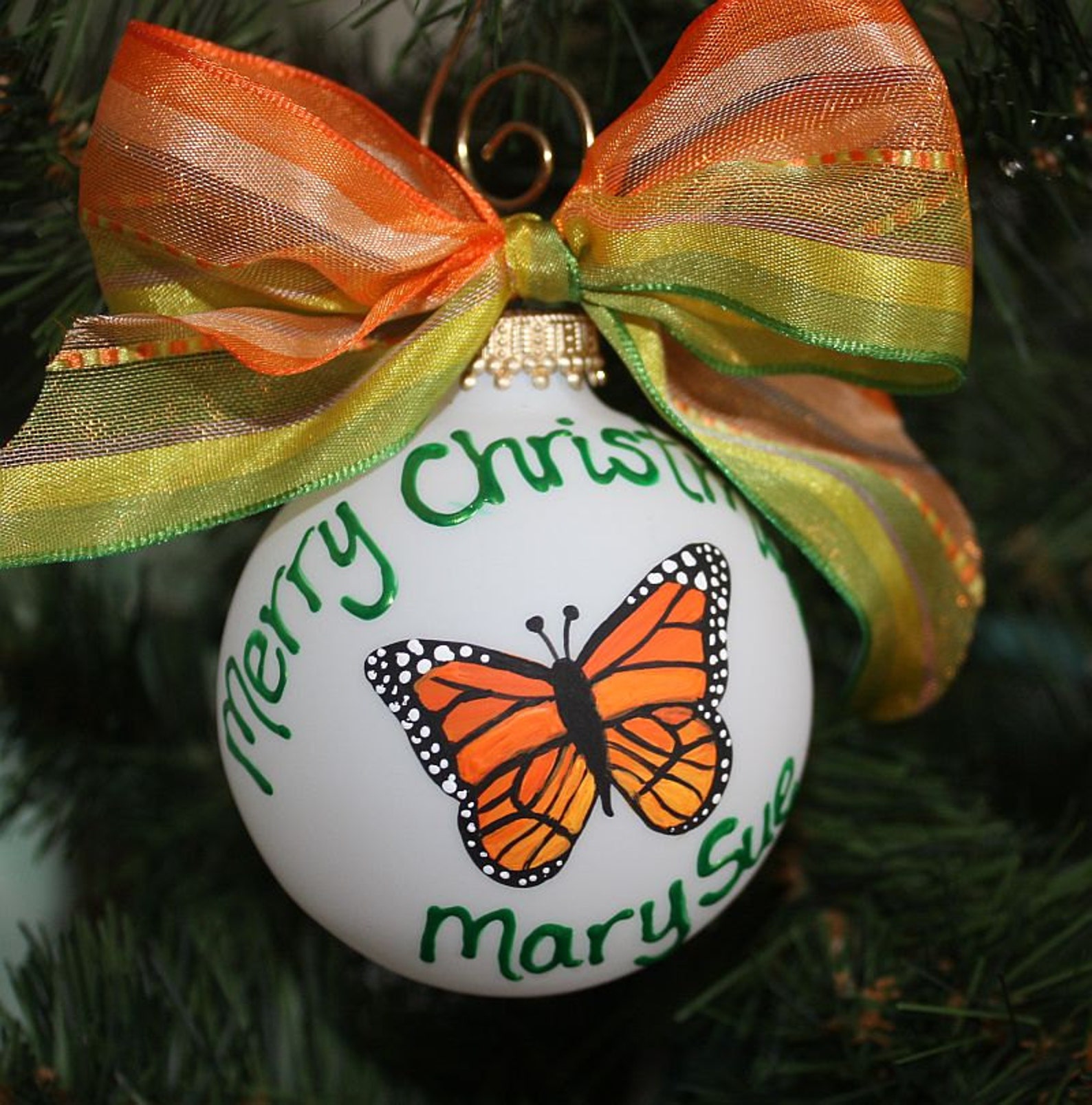 Monarch Butterfly Ornament Personalized ornament Hand | Etsy