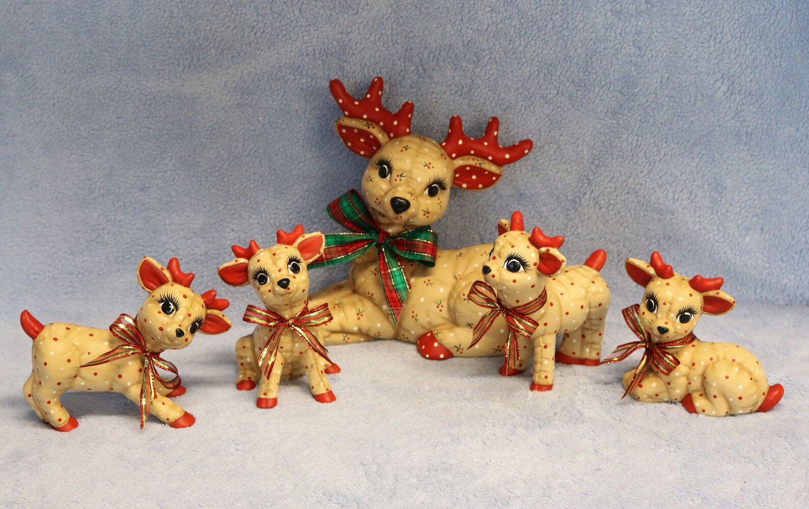 Ceramic Christmas Reindeer Hand Painted Laying Deer Kimple - Etsy