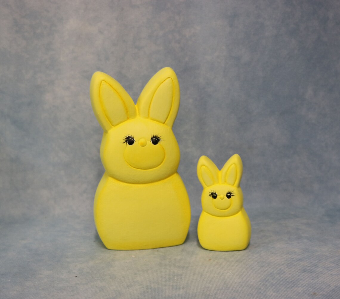 Hand-painted Ceramic Peep Bunnies: Easter Decor - Etsy