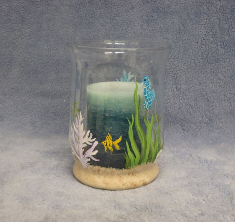 Sea Life Glass Candleholder Under the Sea Candleholder Ocean - Etsy