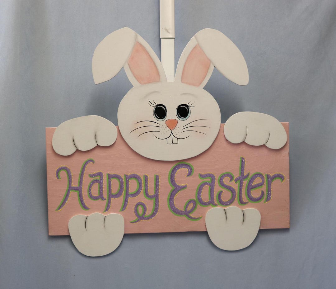 Happy Easter Wood Sign, Wood Bunny Sign, Easter Decoration, Easter Gift ...